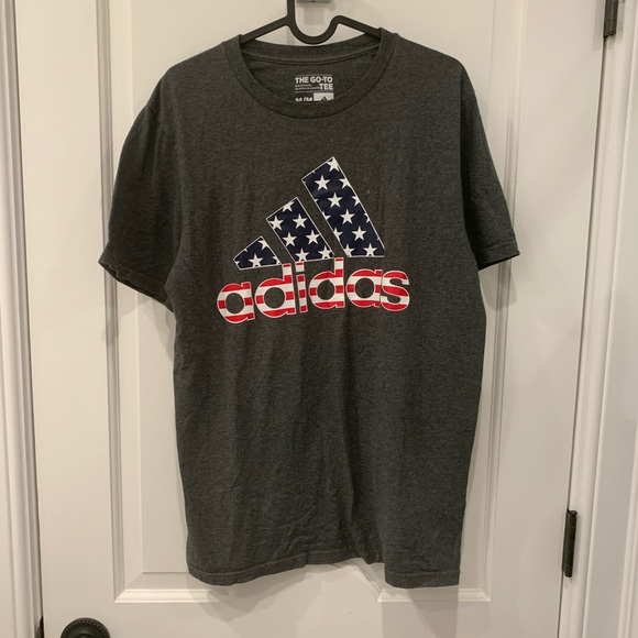 adidas | Shirts | American Flag Adidas Logo Tshirt | Poshmark